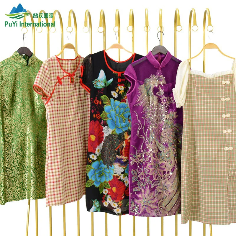 Qipao Chinese Traditional Dress Silk Satin Cheongsam Long Second Hand ...