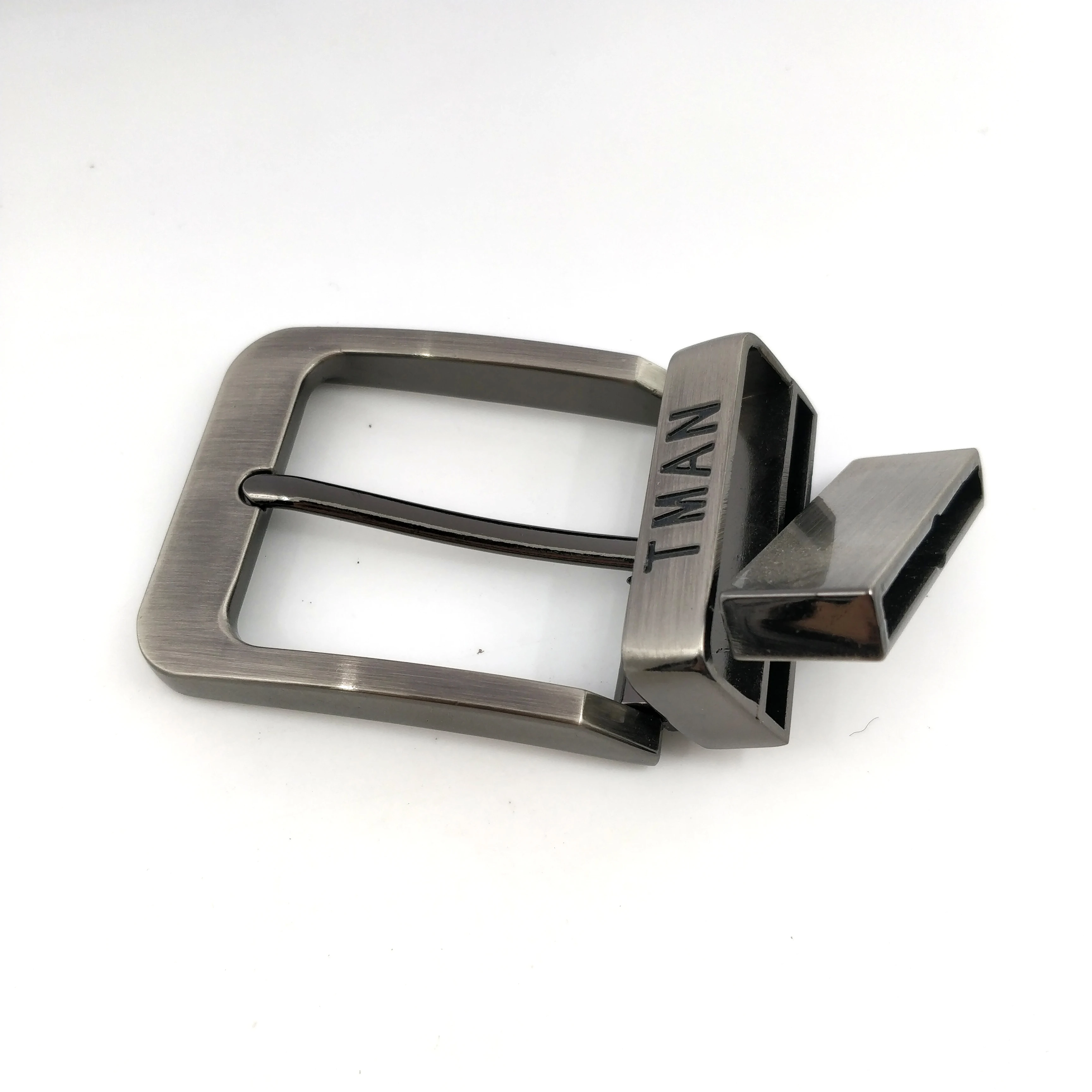 Custom Engraved Logo Reversible Belt Buckle - Gold Square Clip Pin