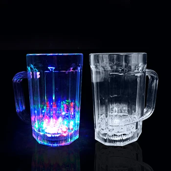 16oz Colorful Light Up Beer Mug Glow In The Dark Plastic Beer Mug With ...