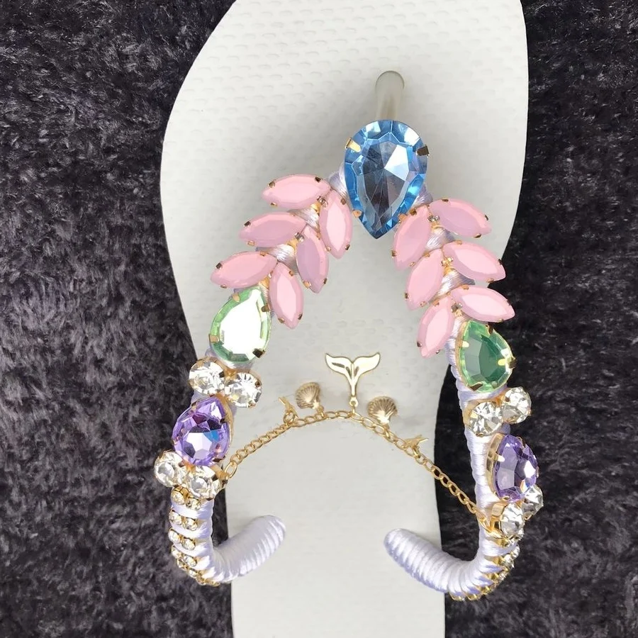 Fancy Flip Flops Chic Ladies Summer Thong Sandals Golden Metal Chain ...