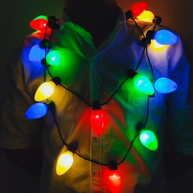 Christmas Party Decoration Colorful Flashing LED Necklace Light up LED ...