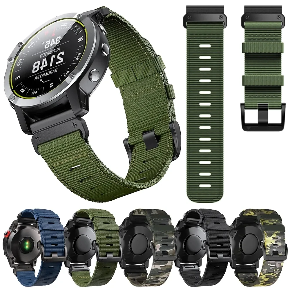 22mm 26mm Quickfit Bracelet Nylon Strap Sport Outdoor Band For Garmin ...