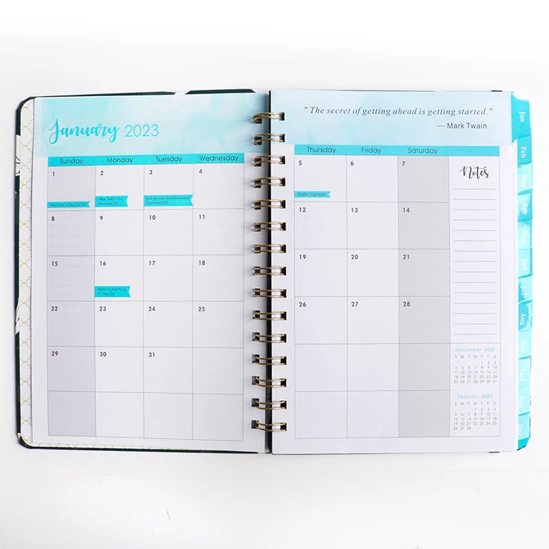 Custom 2023 Spiral Floral Pattern Weekly Monthly Planner - Buy Planner ...