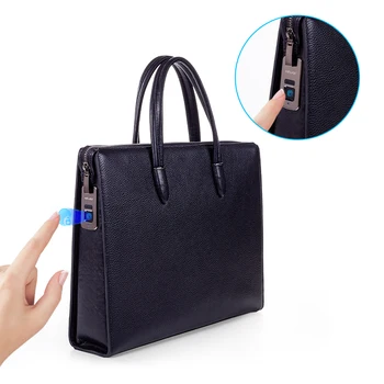 Fingerprint Lock Lawyer Anti Theft Briefcase Laptop Business Bag Cow ...