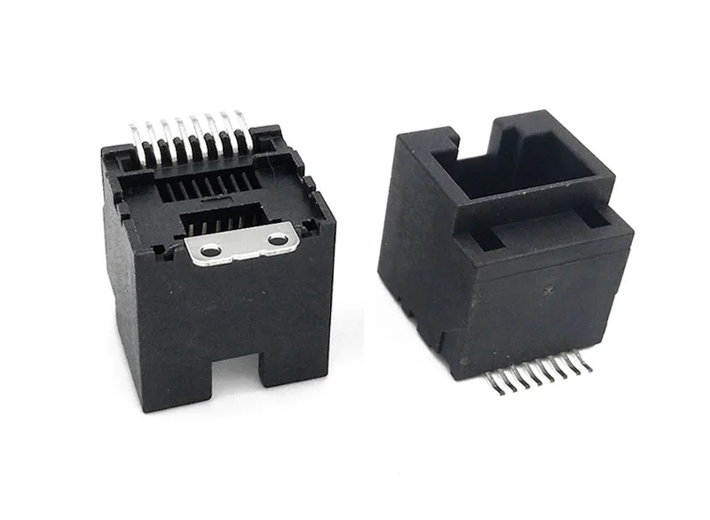 5222 Vertical Pcb Smt Rj45 Ethernet Jack Female Lcp Black Top Entry ...