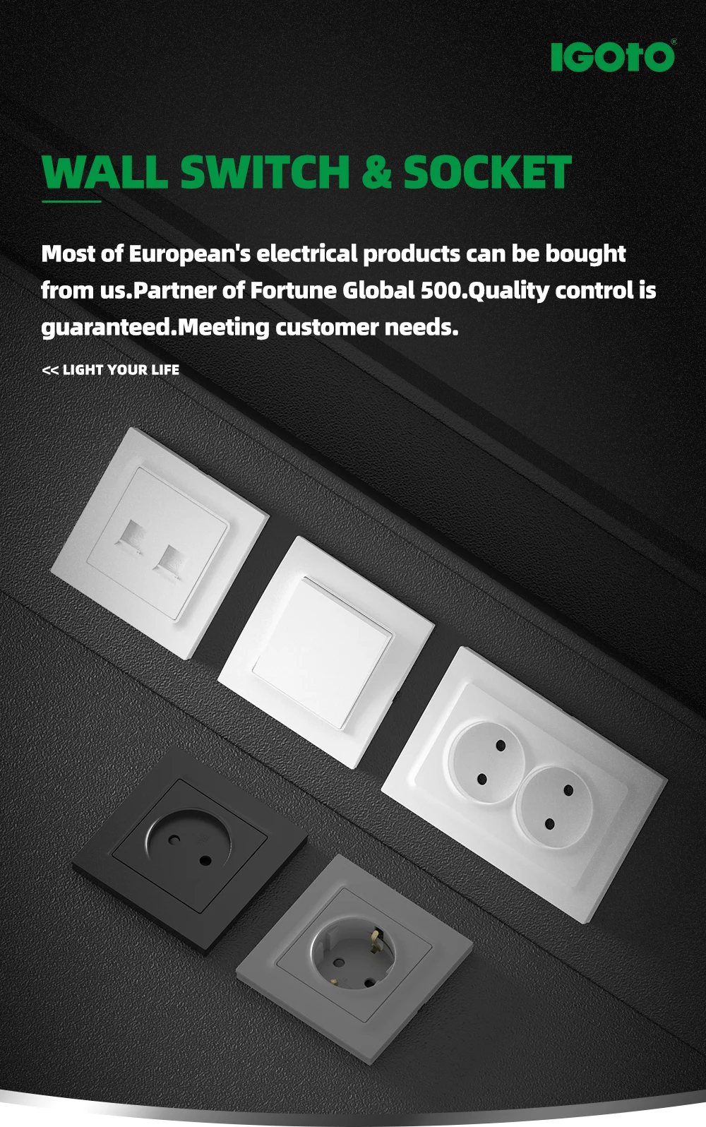 IGOTO Luxury Switch EU Socket - European Standard Wall Switch