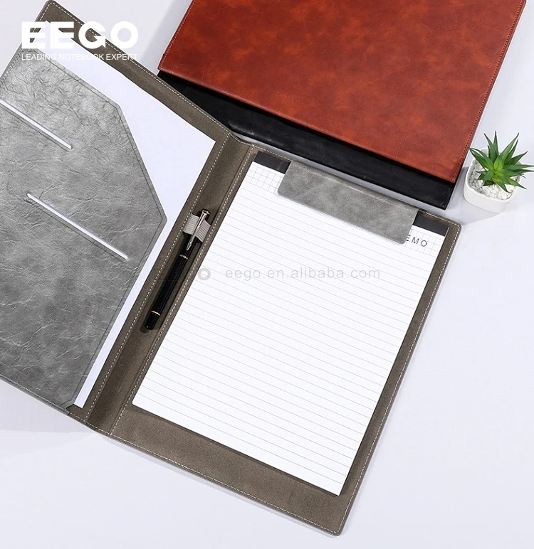 Brown Clipboard Document Organizer Business Leather Portfolio A4 Paper ...