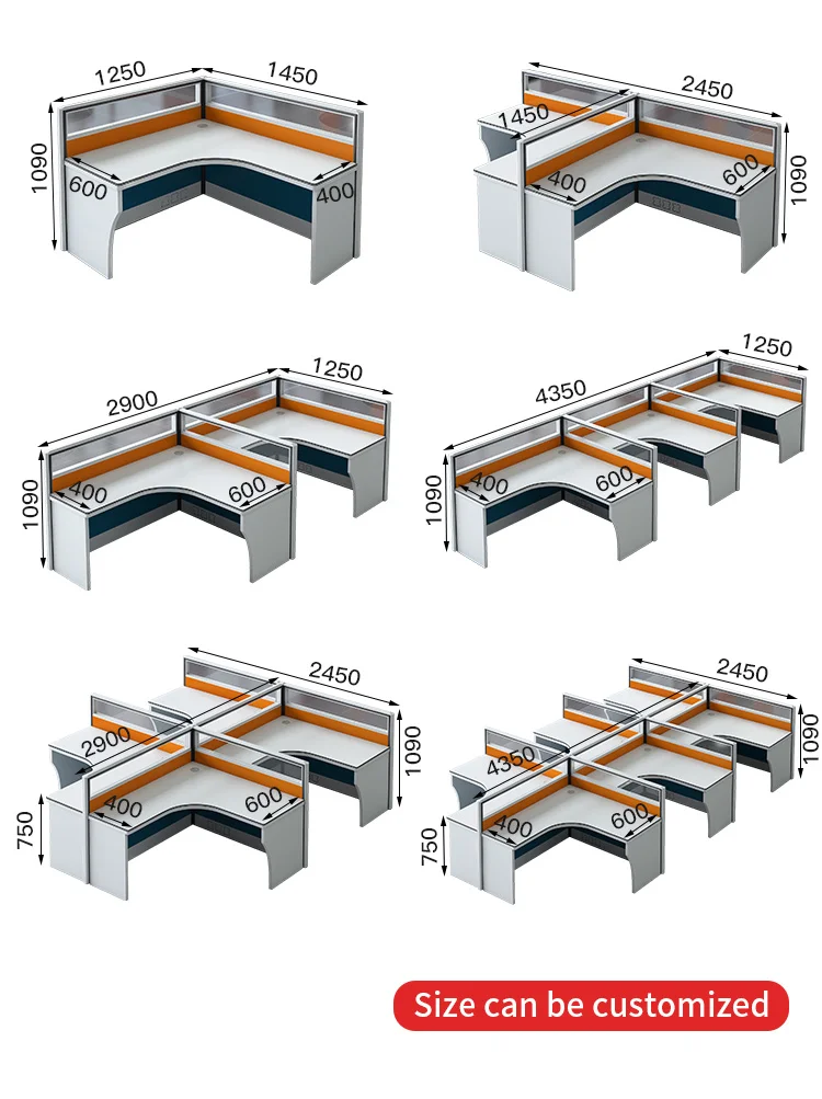 Modern Furniture L Shaped Call Center Cubicle Table Office Partition ...