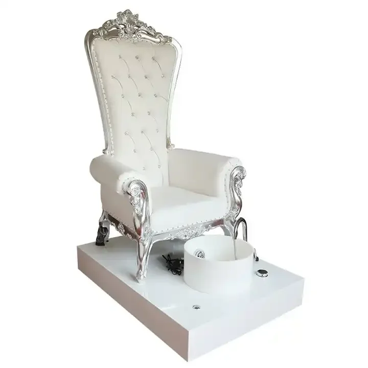 Luxury Beauty Blue Princess Chair White Foot Spa Massage Pedicure Chair ...