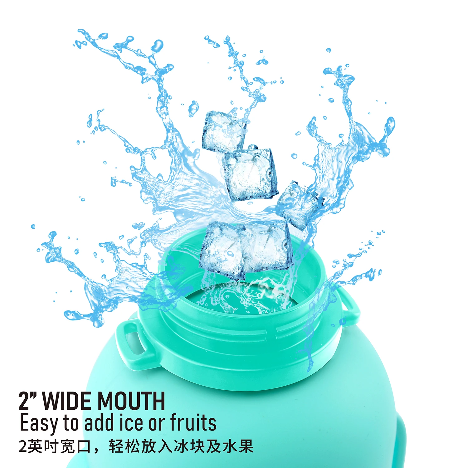 2000ml Large Capacity Gym Travel Collapsible Drinking Folded Silicone ...