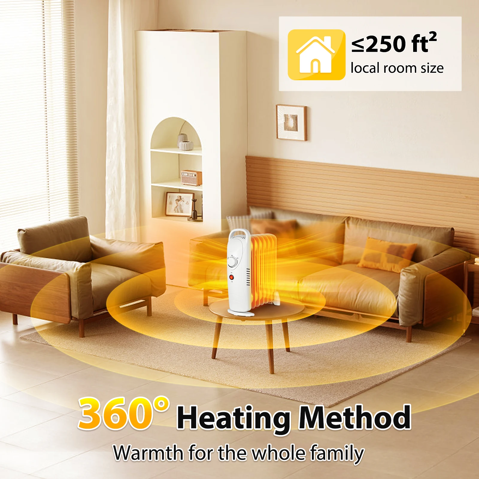 KONWIN Portable Oil Filled Radiator Heater - Fast Heating, Energy ...