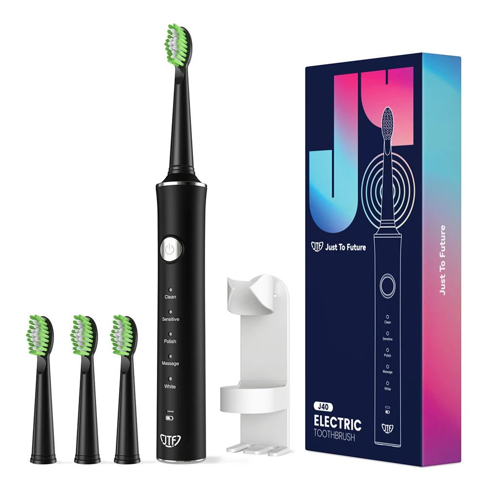 JTF J40 ECO Friendly Rechargeable Ultrasonic Electric Toothbrush with 3 ...