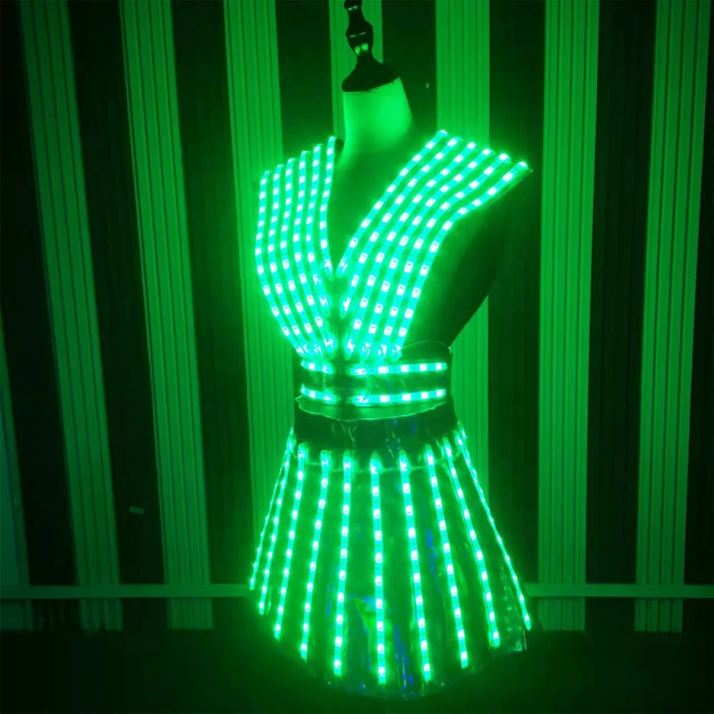 New Led Light Up Dance Costume Full Color Performance Wear Club ...