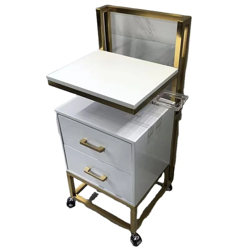 Salon Trolley Hairdressing Stainless Steel Nail Trolley Beauty Salon Furniture Gold Hand Carts ...