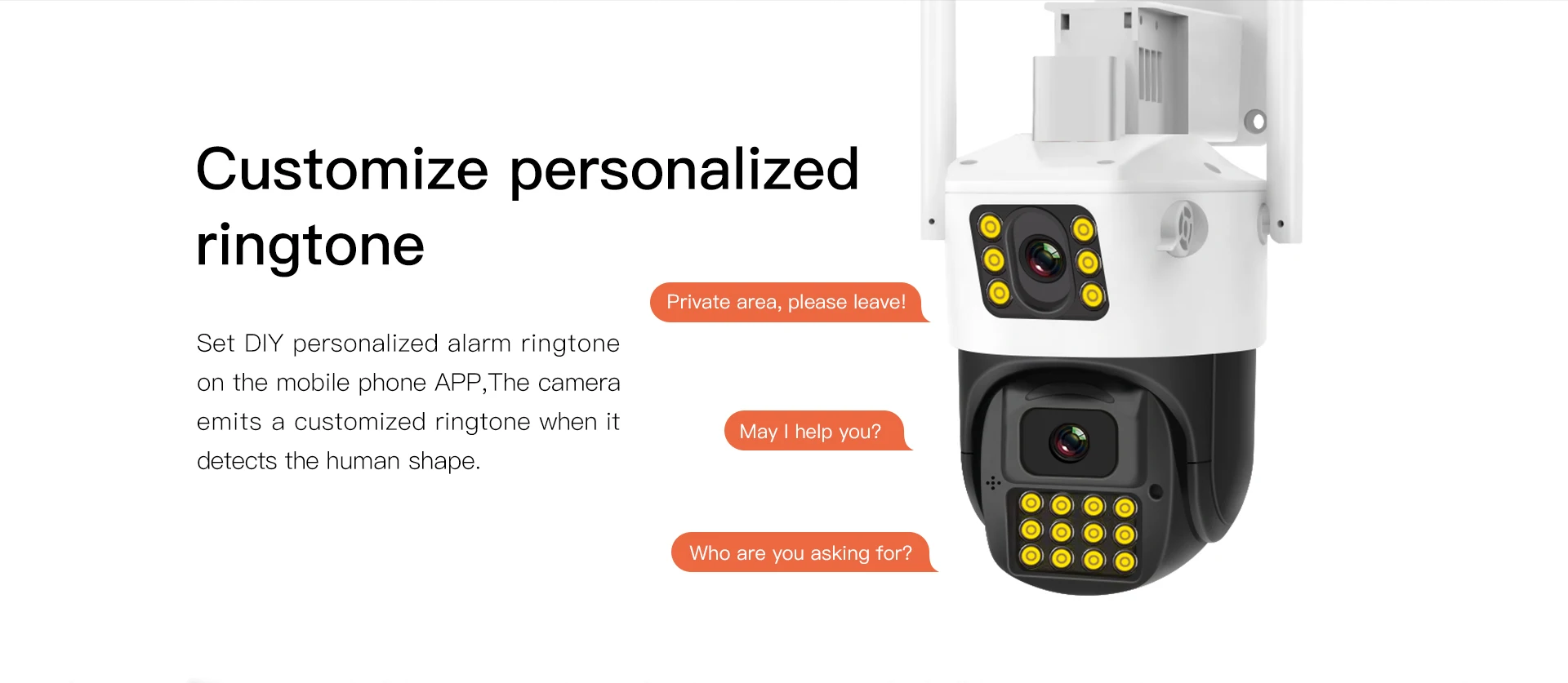 2K 4MP HD Wifi PTZ Camera Outdoor 4MP Dual Lens Dual Screen AI Auto ...