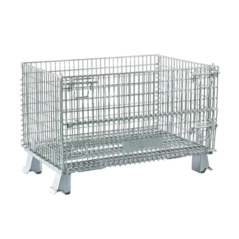AOCHEN Heavy Duty Foldable Stainless Steel Wire Container Cages Warehouse Storage Container ...