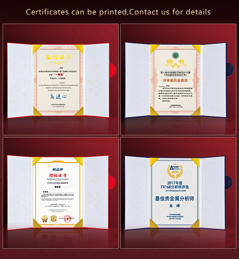 Durable Tri-Fold Cardboard Awards Certificate Holder