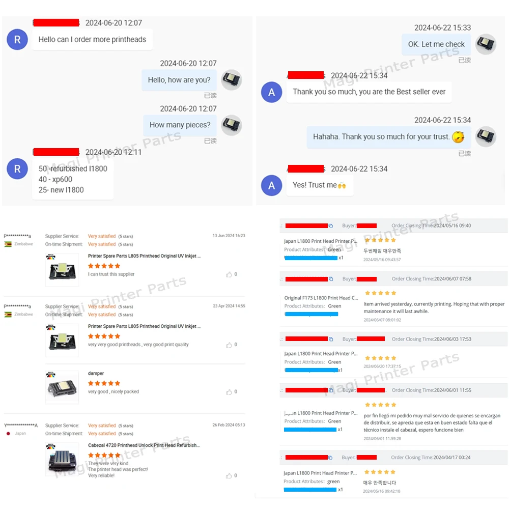 Original New Cabezal Price P50 T50 T60 TX650 R290 R330 L850 L800 Print Head UV DTF L805 ...