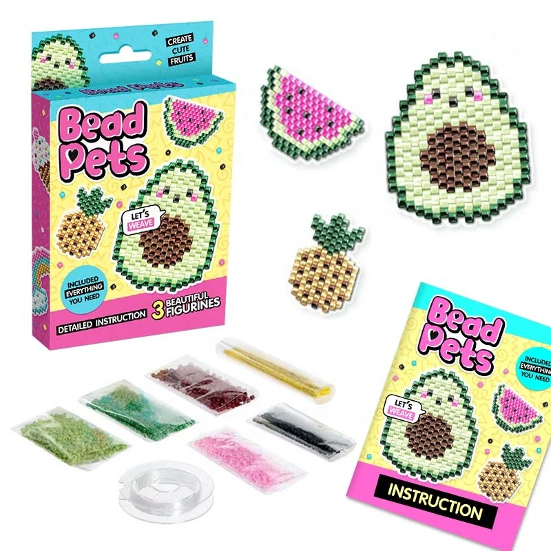 Bead Pets Girls Craft Toys Jewelry Making Kits Diy Cute Avocado ...