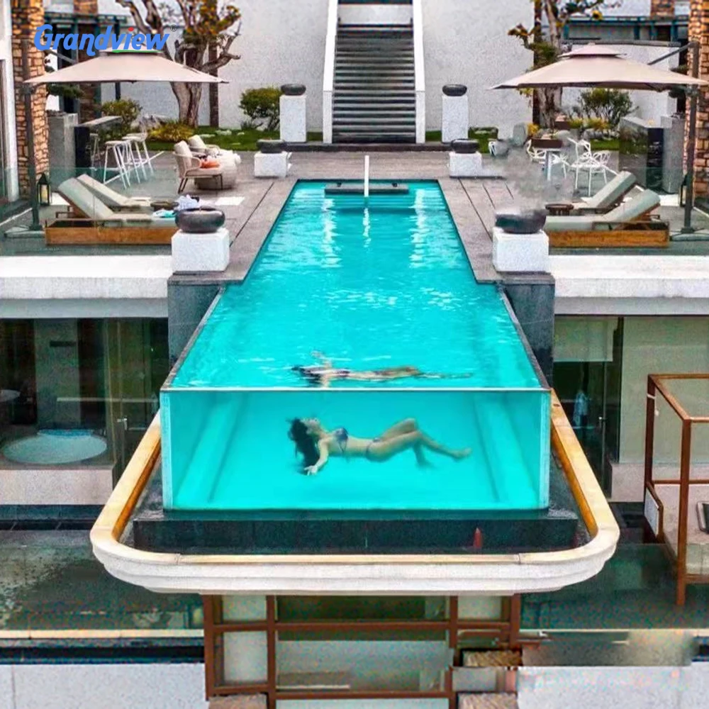 Fiberglass portable above ground acrylic swimming pool| Alibaba.com