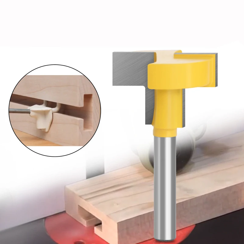 8 Shank Straight T Type Slotting Cutter Bit Woodworking Milling Cutter ...