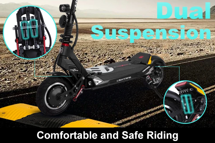 Adult Electric Scooter air Spring Suspension 85km/h Top Speed Dual ...