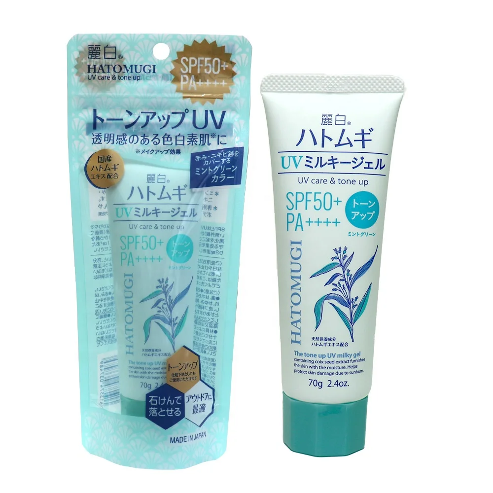 Made In Japan Reihaku Hatomugi Tone Up Uv Milky Gel Spf50 Sunscreen ...