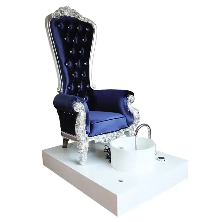 Luxury Beauty Blue Princess Chair White Foot Spa Massage Pedicure Chair ...