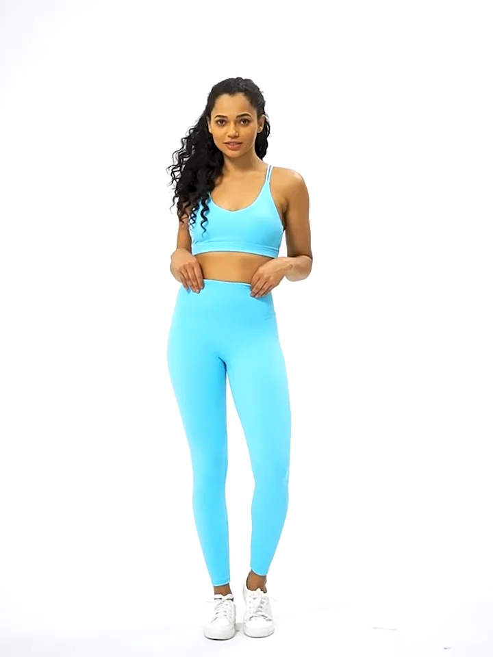 Womens V Cut Sport High Waisted Tummy Control Workout Women Leggings ...