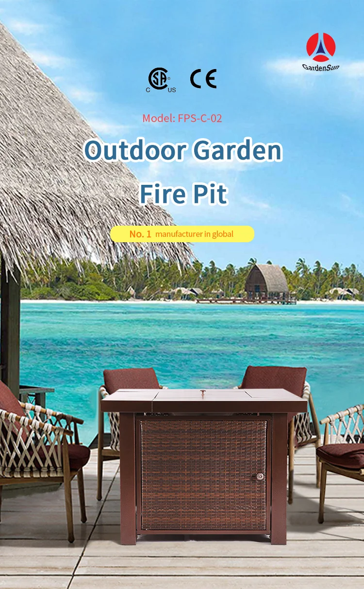 Customized High Quality Rattan Wicker Garden Outdoor Gas Propane Butane ...