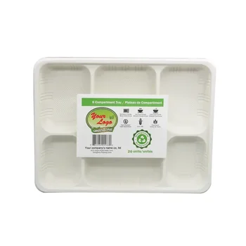 Eco Friendly 6 Compartments Tray Biodegradable Mfpp Plastics Package ...
