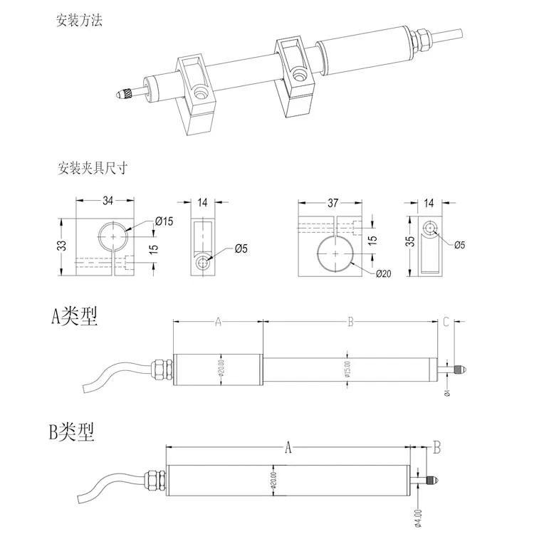 Spring Loaded LVDT20 Transducer - Precision Displacement Sensor