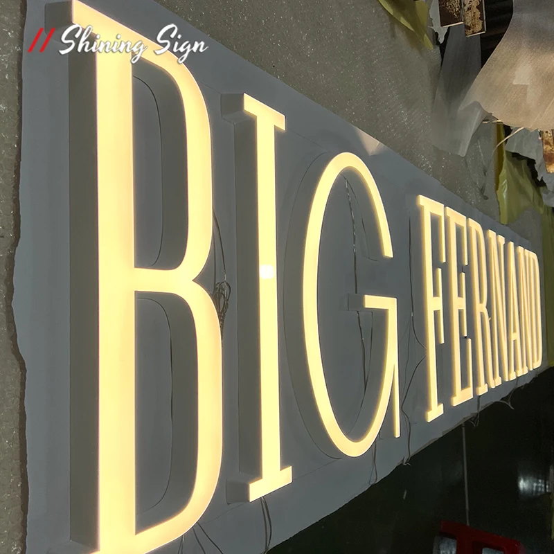 Shining Sign Illuminated Frontlit 3D Signboard Acrylic Mini Letter ...