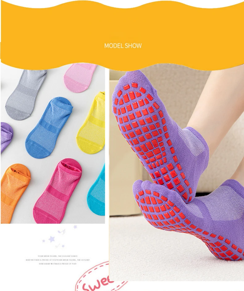 Anti-slip Trampoline Park Socks Solid Pattern for Indoor Playground ...