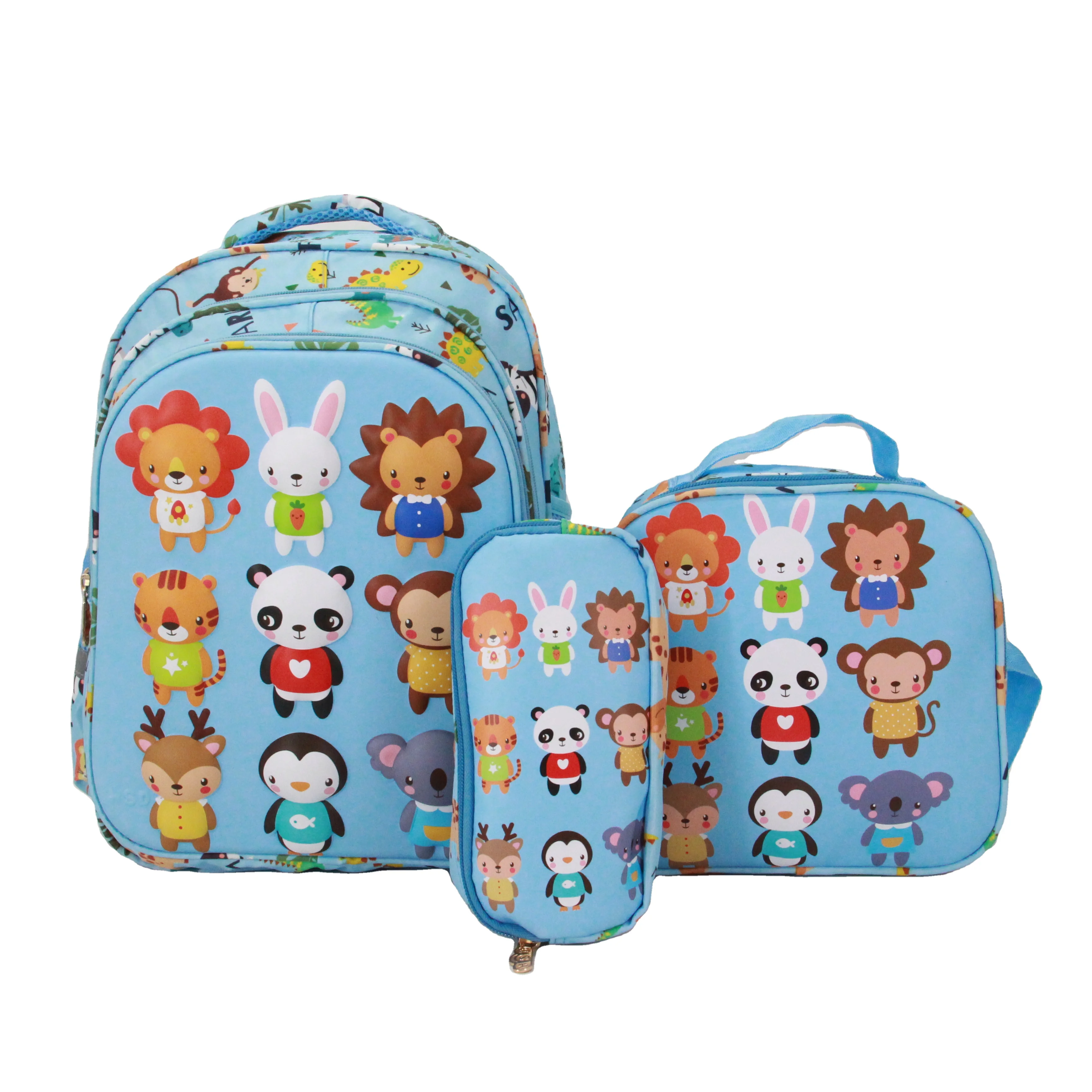 3-in-1 Unisex School Bags Set For Girls Kids Pc Material Backpack With ...