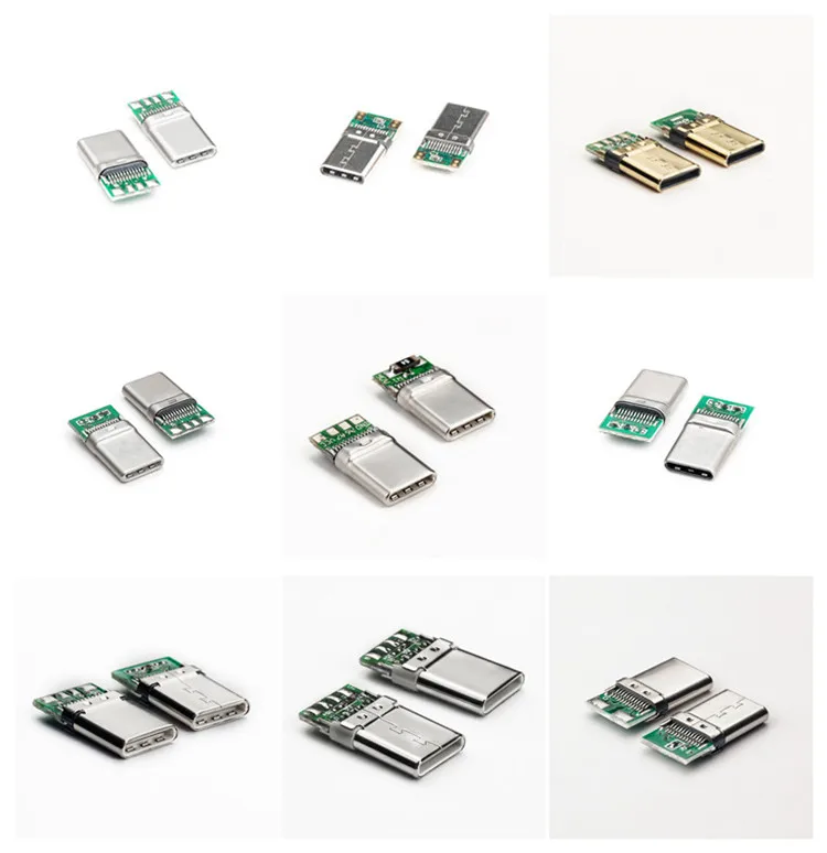 Usb C Connector Male 8 Pins C Type Usb With Pcb Solder Wire Usb C ...