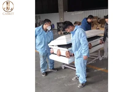 Hunter Green finish Metal Casket with Almond Velvet Interior for ...