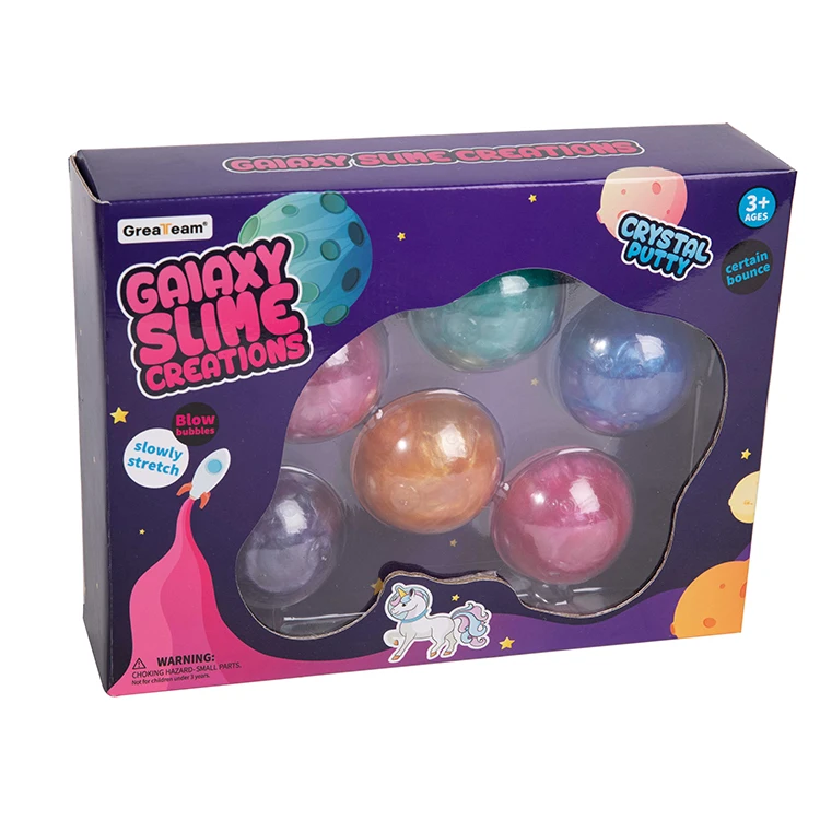Galaxy Slime Creations Dream Planet Slime Crystal Putty Stress Relief ...