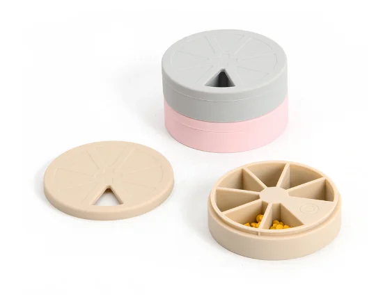 Medicine Capsule Dispenser Storage Box Food-grade Silicone Rotatable ...