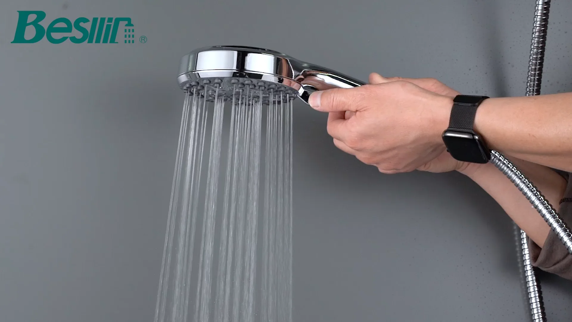 Chrome Abs Stop Button 9 Setting High Pressure Hand Shower Head Set ...