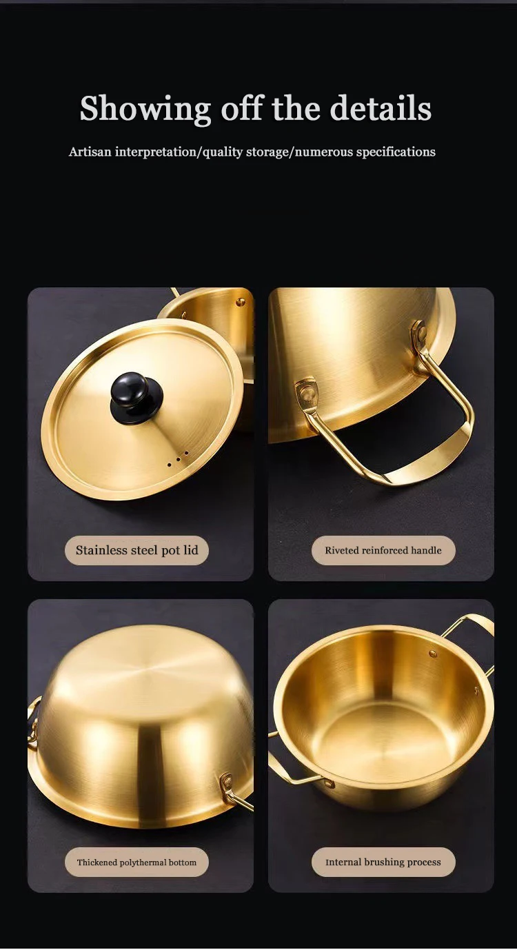 FTS Kimchi Noodle Pots Cookware with Lid Cooker Kitchen Soup Non Stick ...