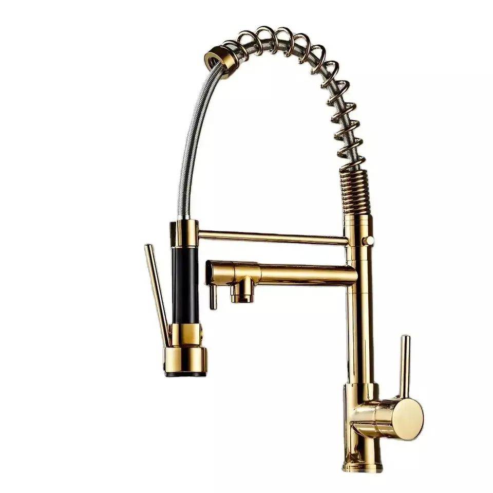 3 Way Spring Pull Out Kitchen Faucet - Stainless Steel 201