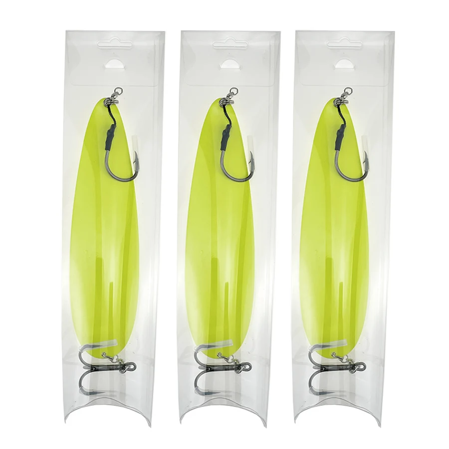 24g 110mm Fishing Baits Heavy Metal Flutter Spoon Blade Salmon Trolling ...