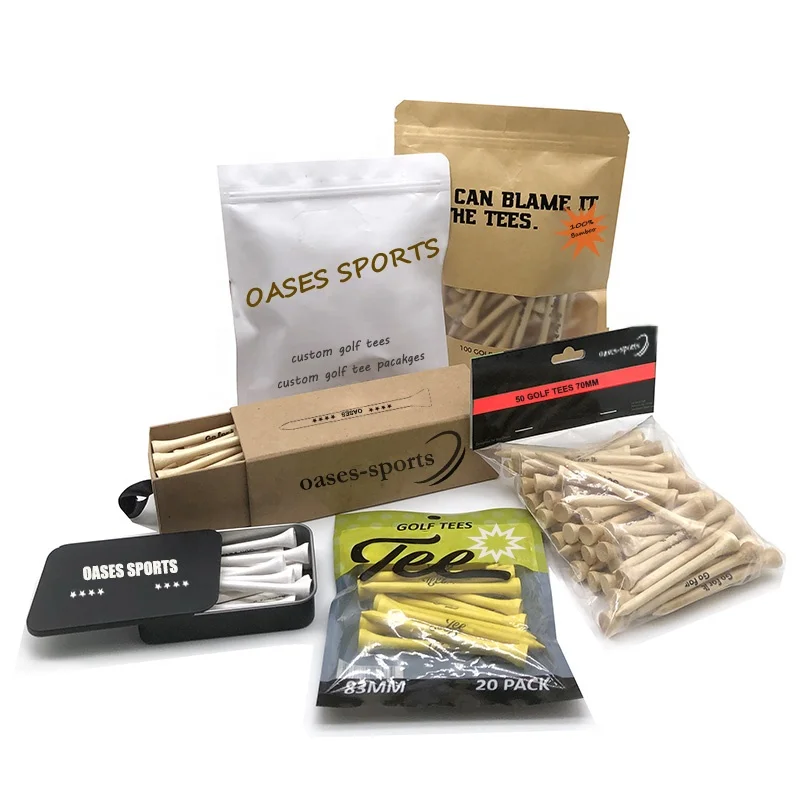 Customized Pack Imprint Wood Bamboo Golf Tee Pegs