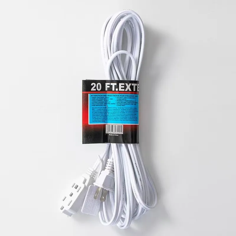 6-30FT Indoor Electrical Extension Cord 3 Outlets NEMA Female End US ...