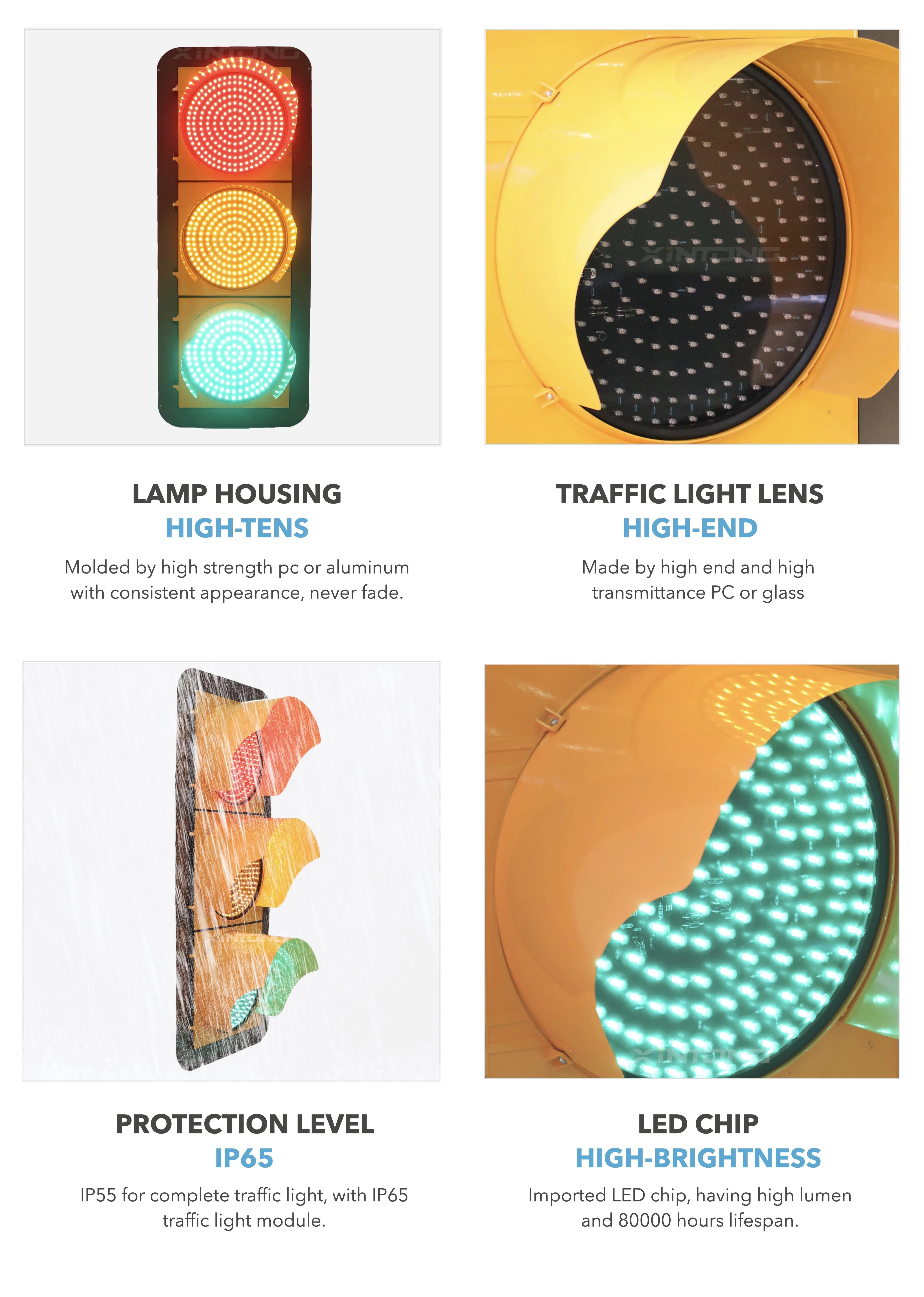 Xintong Aluminum Traffic Light Led 300mm High Flux Solar Powered System ...