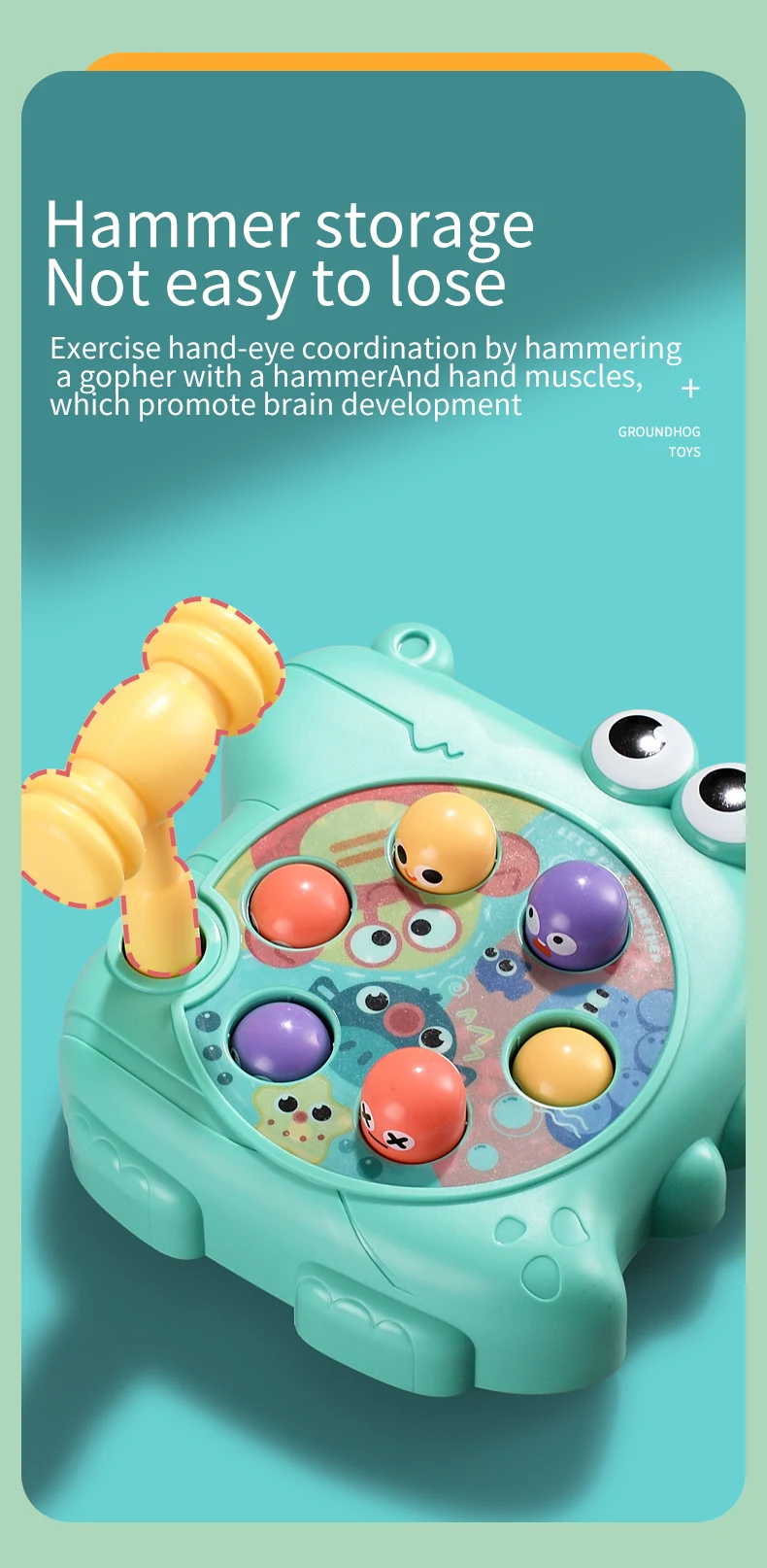 Whack A Mole Early Educational Plastic Animal Crocodile Knocking Game ...