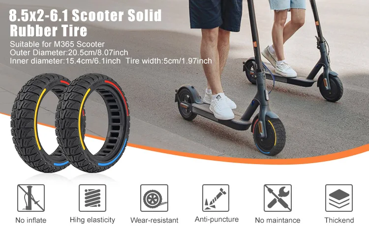 10x2.125 Hollow Honeycomb Solid Tire For Segway Ninebot F20 F25 F30 F40 ...