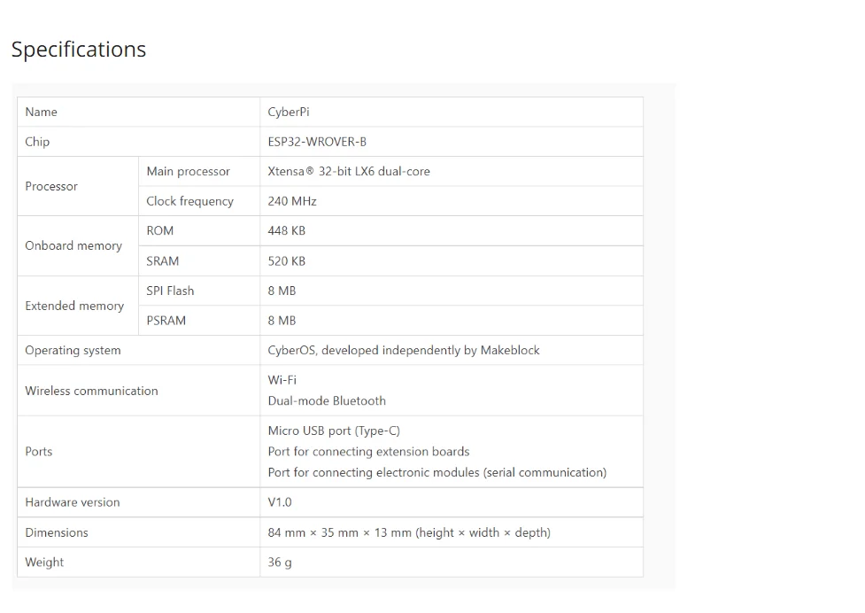 Cyberpi V1.0 Makeblock Main Control Board - Mblock5 Support
