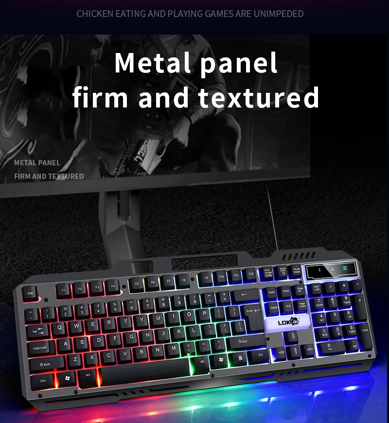 Rk300 Led Backlight Usb Wired Gamer Keyboard104 Keys Rgb Gaming ...